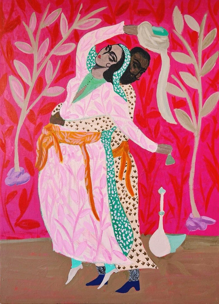 Sardor Erkinov - "Hosrov and Sirin" Painting 59" x 43" inch by Sardor Erkinov For Sale at 1stDibs