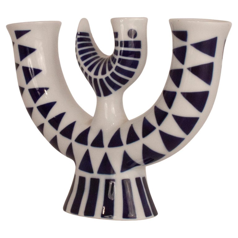 Sargadelos Porcelain Candlestick, 1970s For Sale at 1stDibs