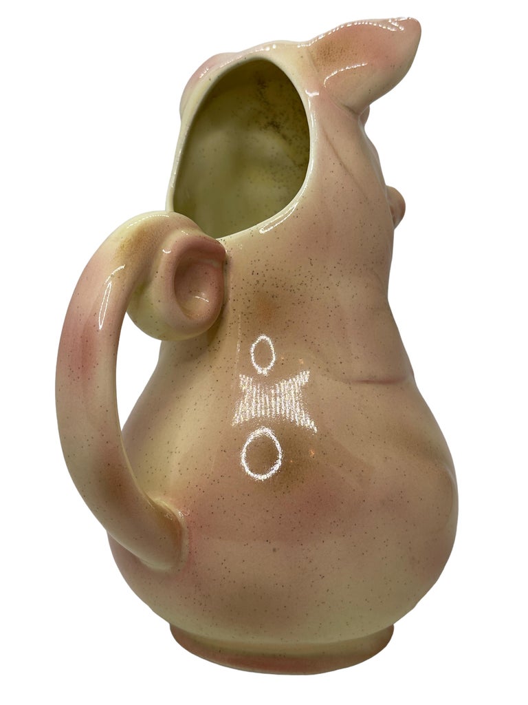 Sarreguemines French Majolica Pink Pig Pitcher, Vintage France For Sale ...
