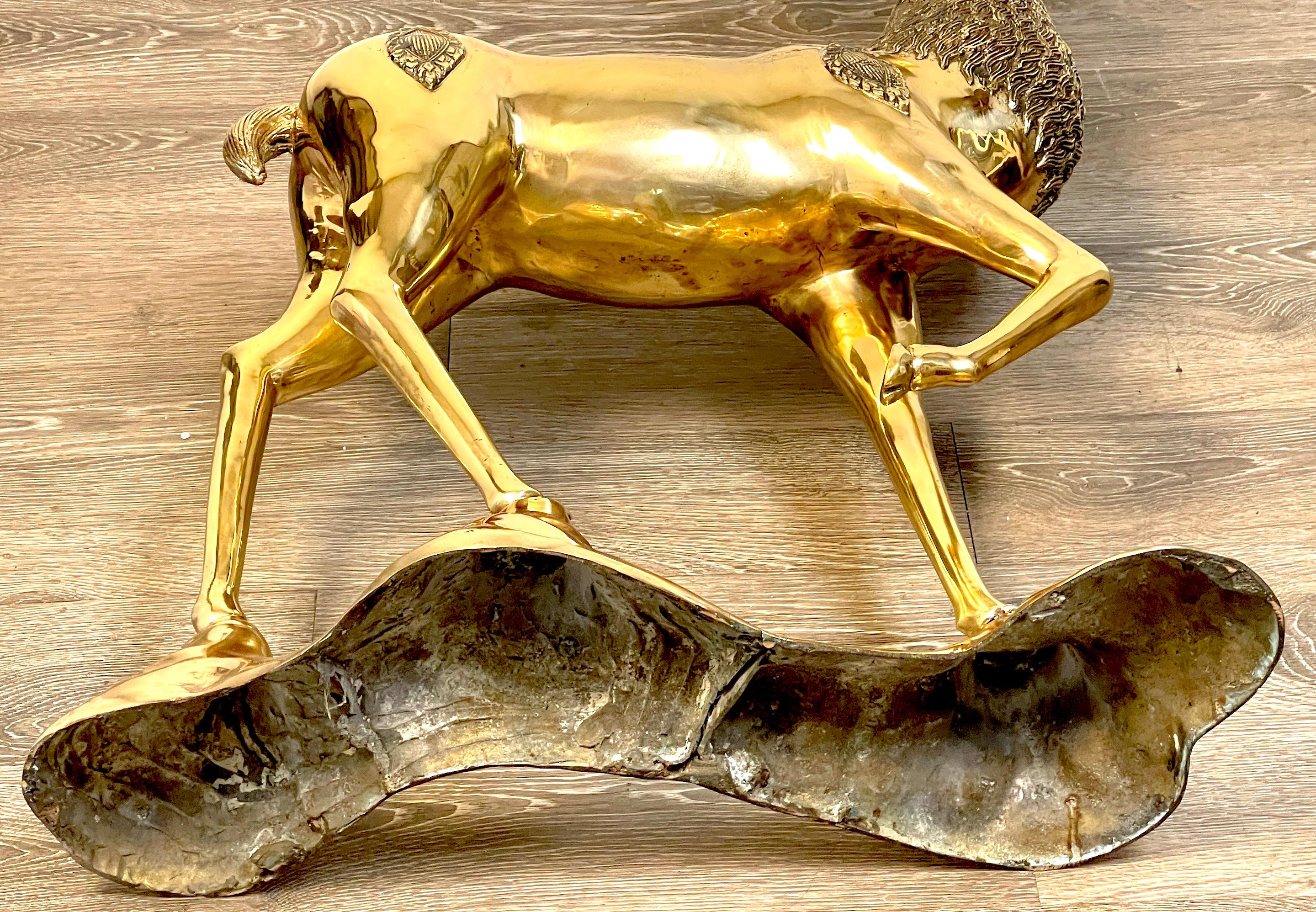 Sarreid Six Point Polished Brass Figure of a Buck, Near Life Size For ...