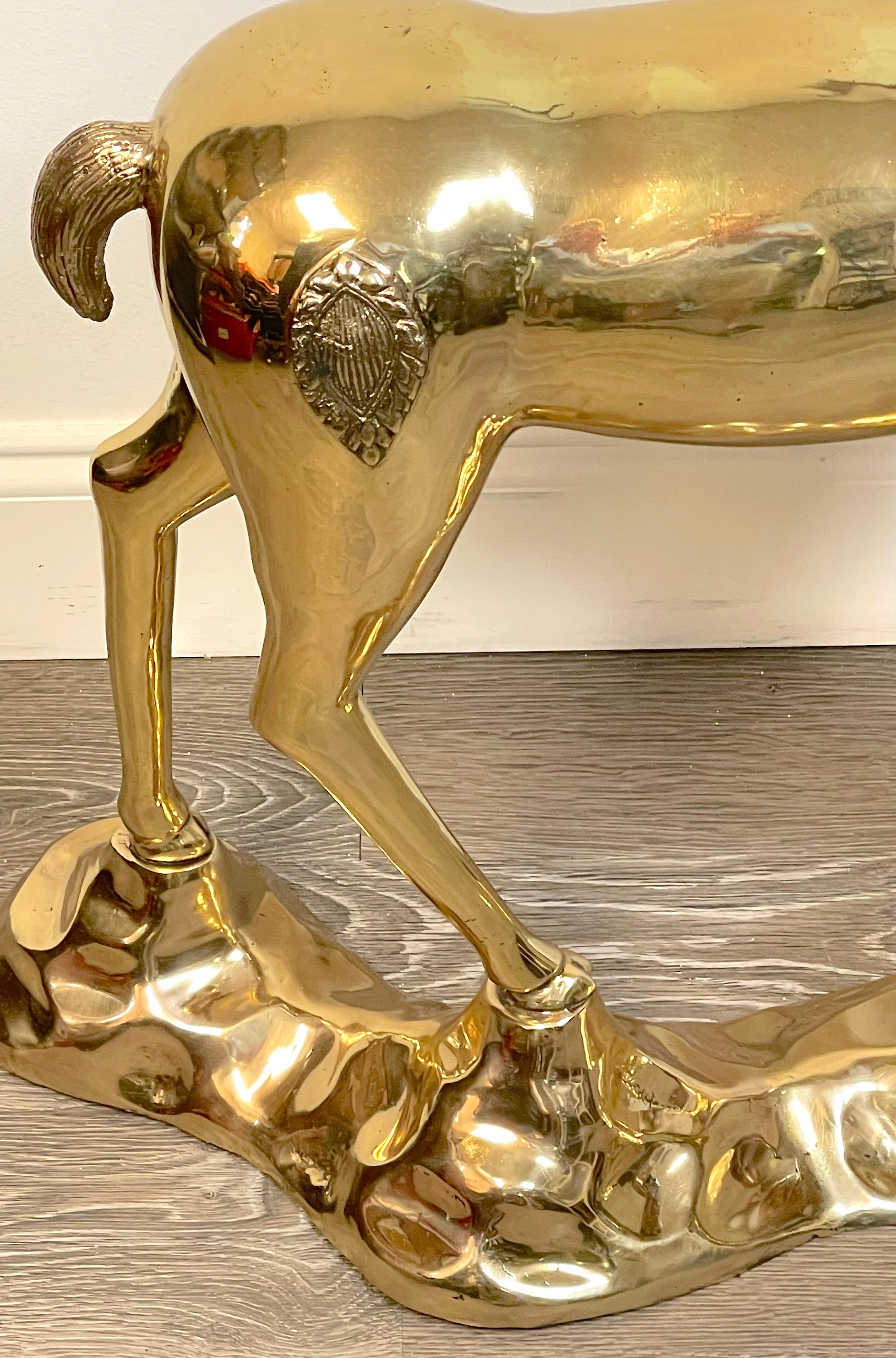 Sarreid Six Point Polished Brass Figure of a Buck, Near Life Size For ...
