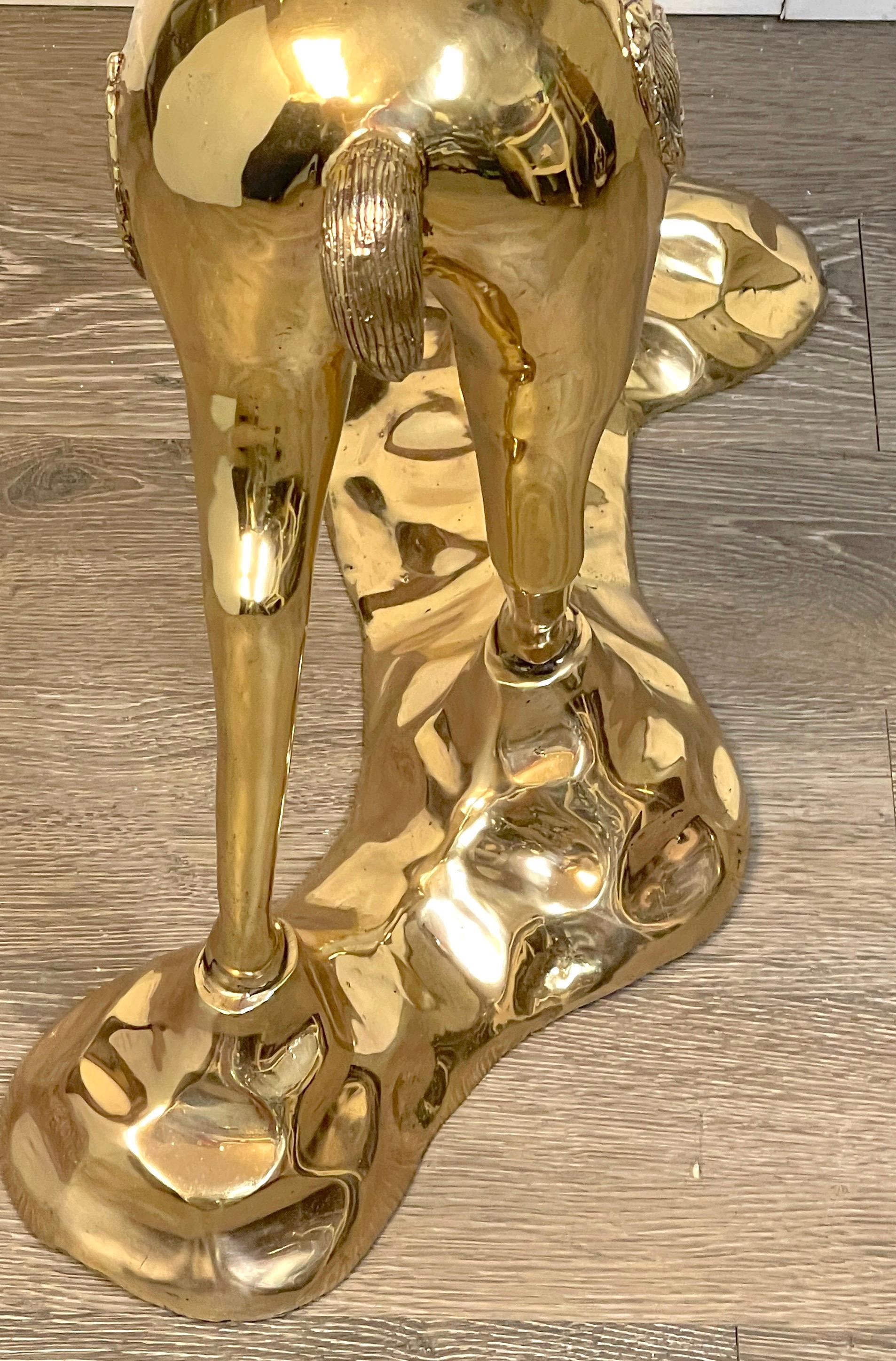 Sarreid Six Point Polished Brass Figure of a Buck, Near Life Size For ...