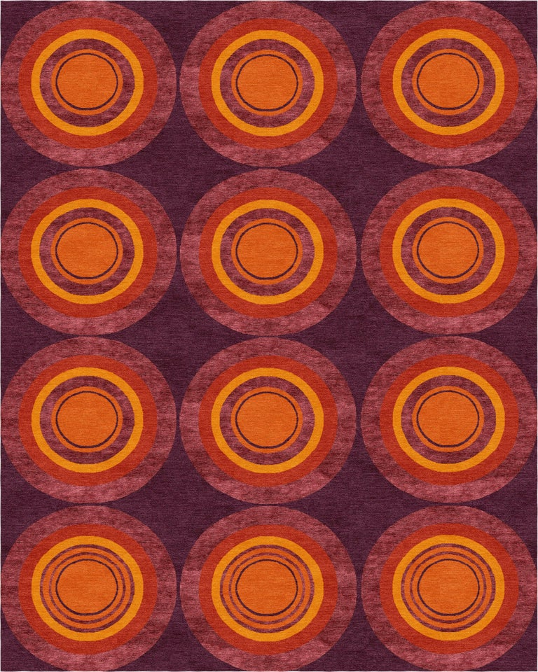 Sasha Bikoff Collection Modern Area Rug Rust Oranges "Goals Bonfire ...