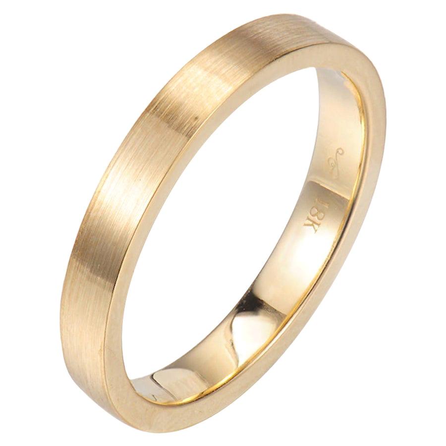 Customizable Satin Contemporary Square Ring 18 Karat For Sale at 1stDibs