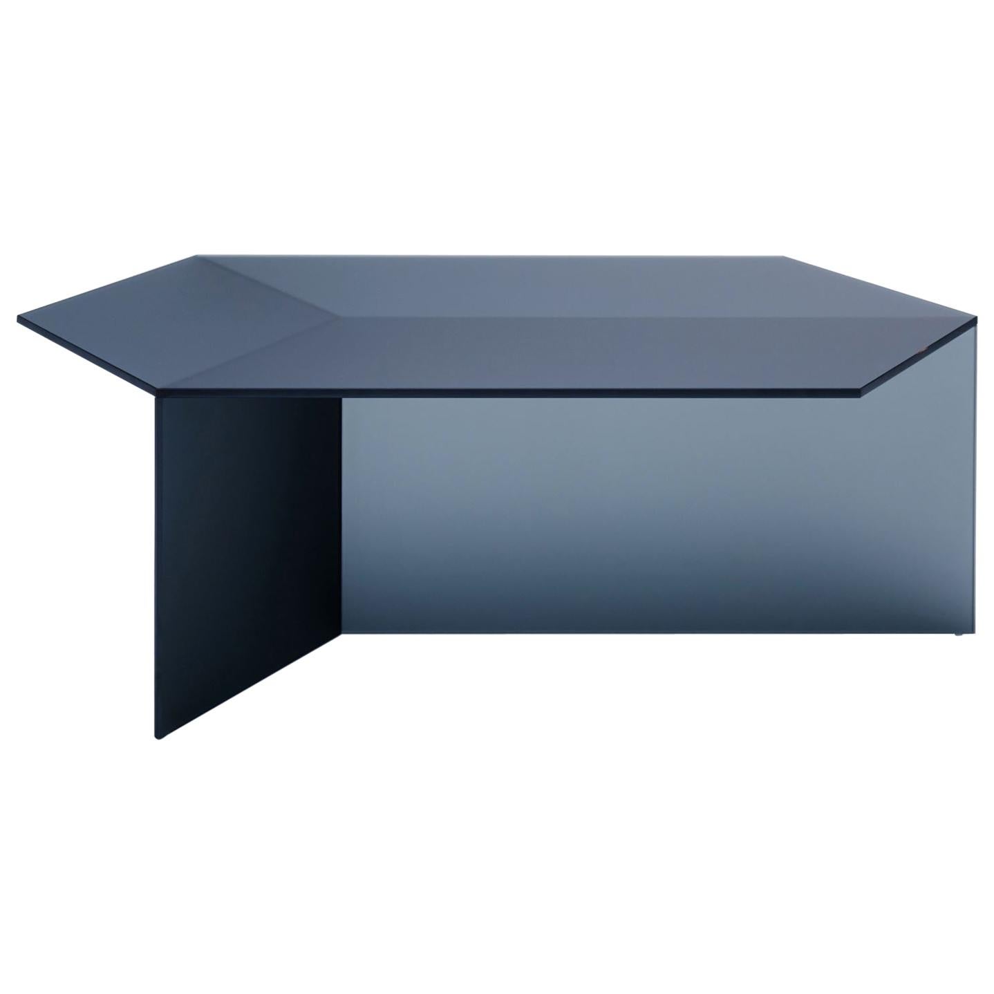 Isom Oblong Bronze Side Table Tempered Glass For Sale at 1stDibs