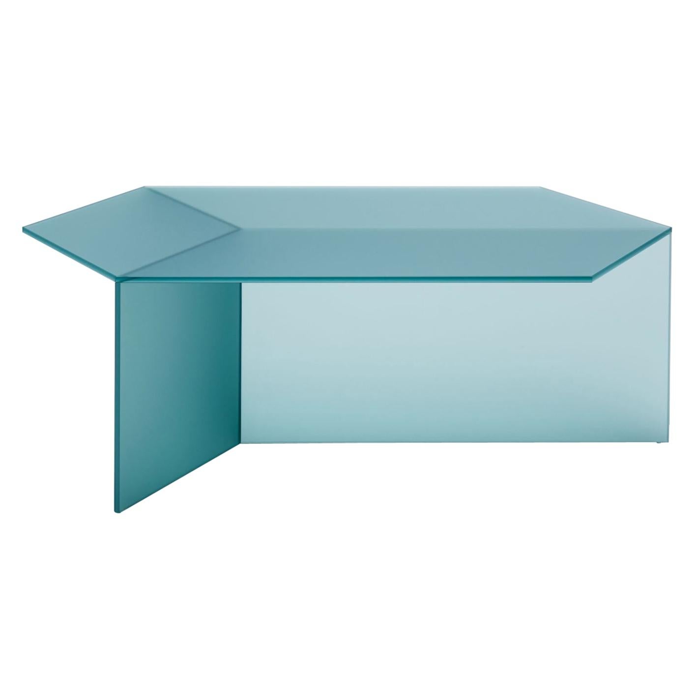 Isom Oblong Side Table in Tempered Glass For Sale at 1stDibs