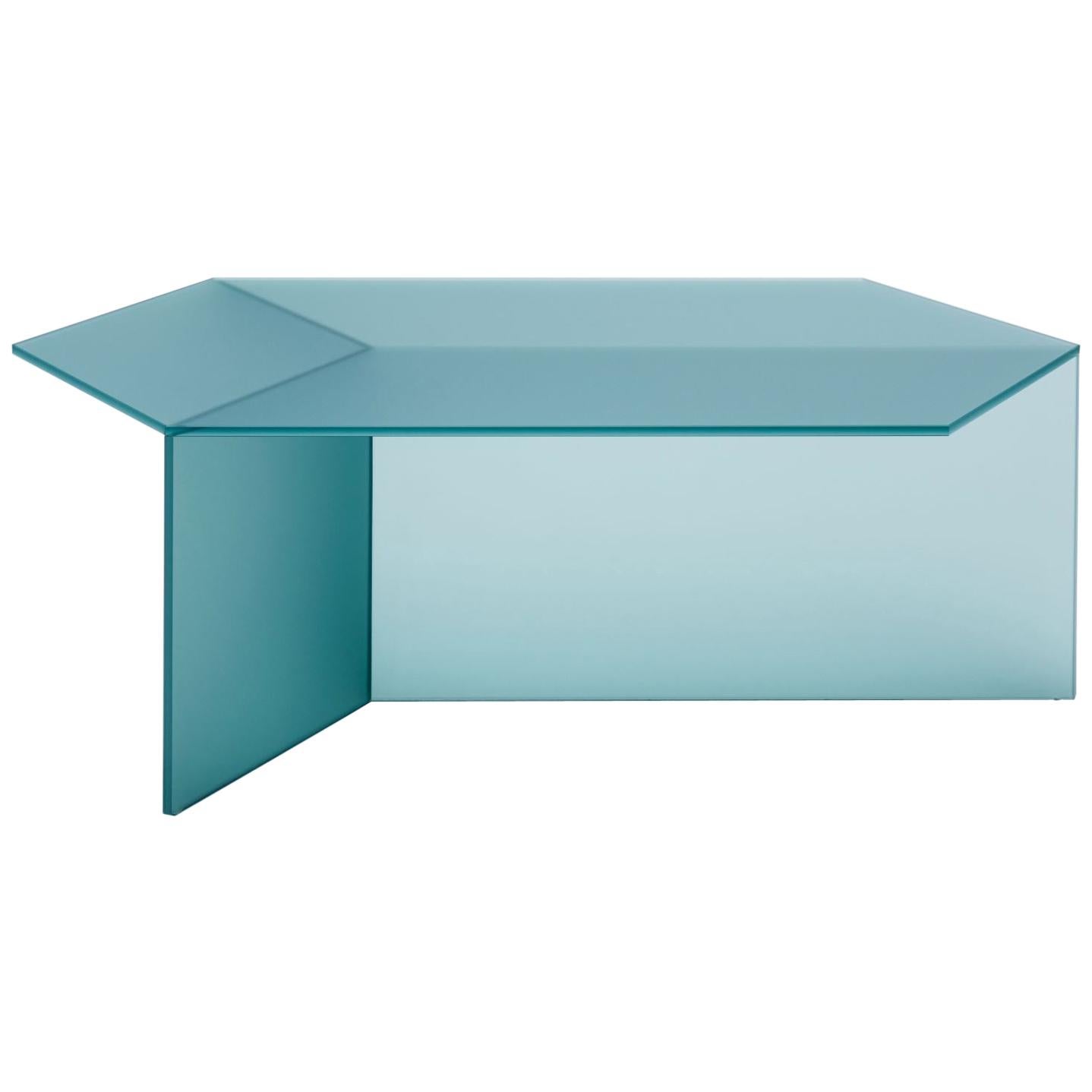 Isom Oblong Side Table in Tempered Glass For Sale at 1stDibs