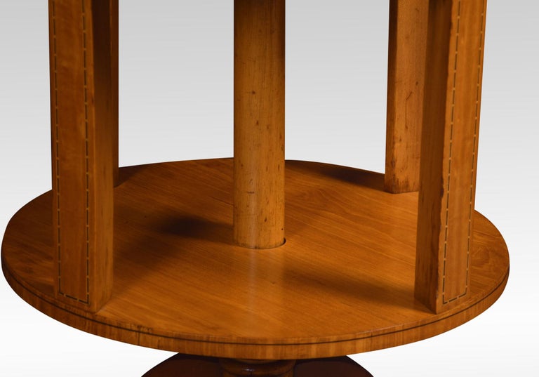 Satinwood Circular Revolving Bookcase at 1stDibs