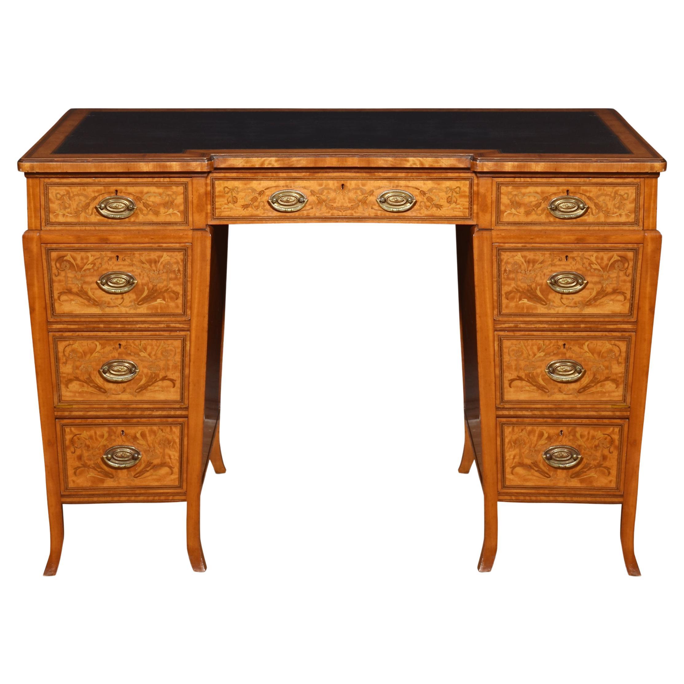 Satinwood inlaid desk For Sale at 1stDibs