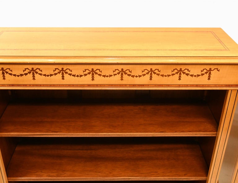 Satinwood Open Bookcase, Regency Bookcases Sheraton Inlay For Sale at ...