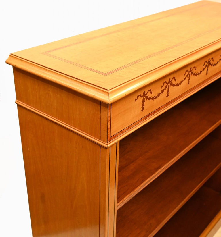 Satinwood Open Bookcase, Regency Bookcases Sheraton Inlay For Sale at ...