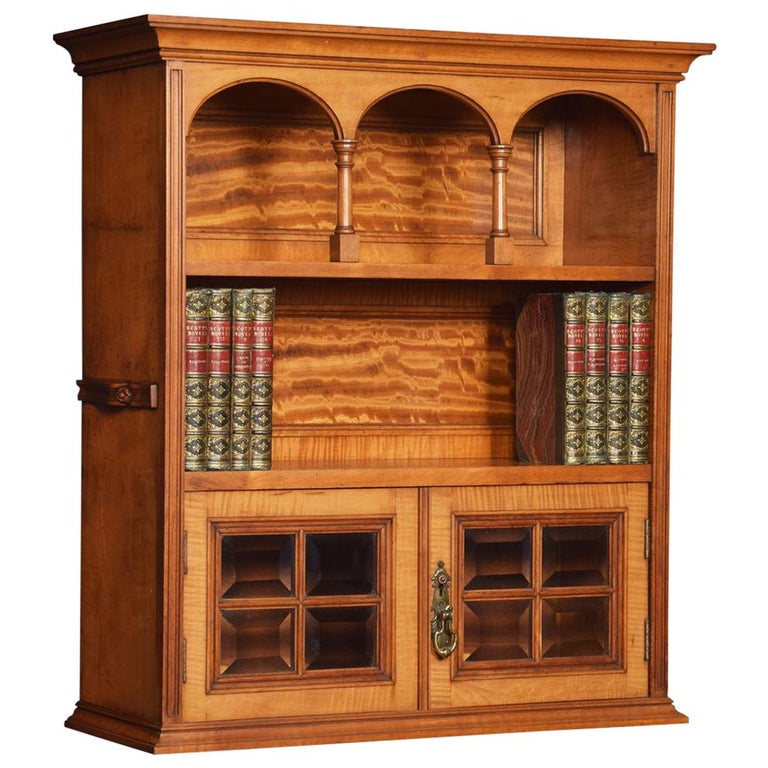 Satinwood Wall Hanging Bookcase at 1stDibs