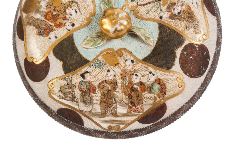 Satsuma Covered Box, Porcelain, Japan, Late 19th Century For Sale at ...