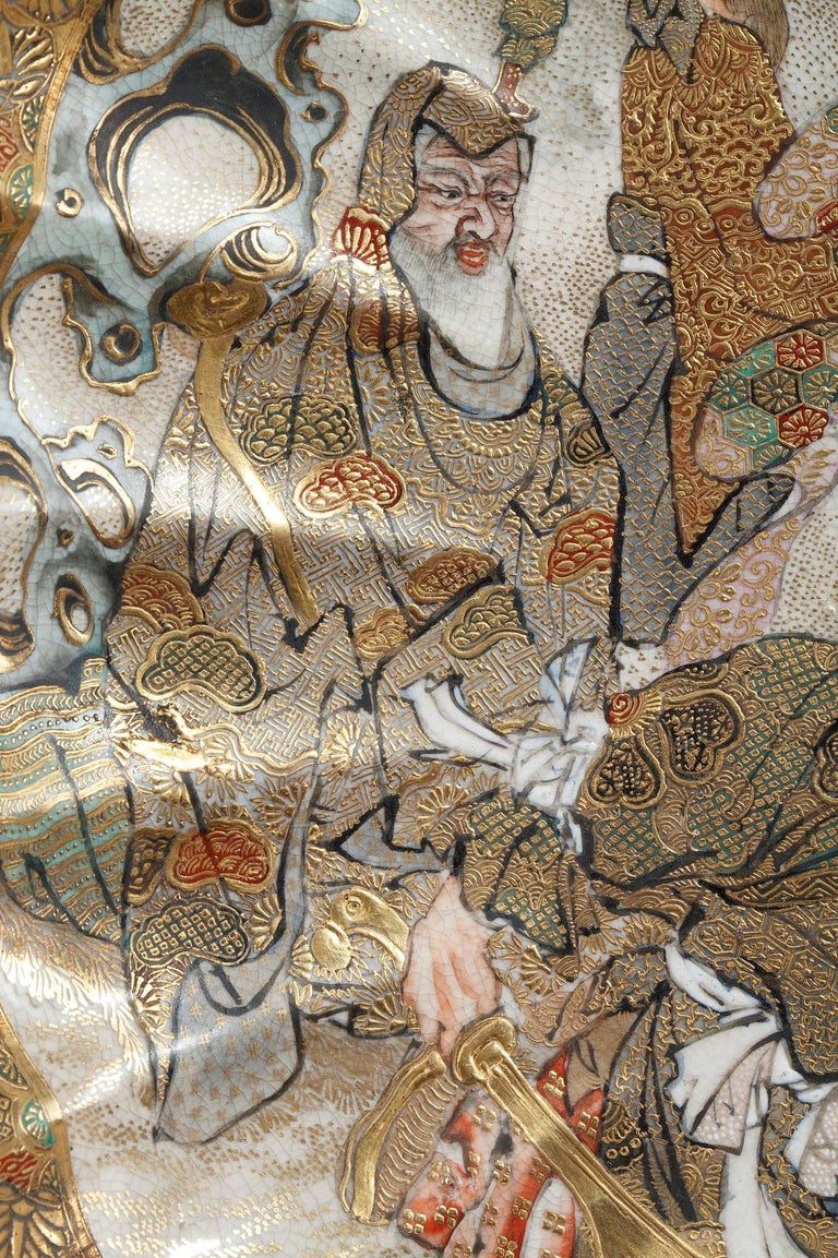 Satsuma Plate Decorated with Animated Characters, Japan at 1stDibs