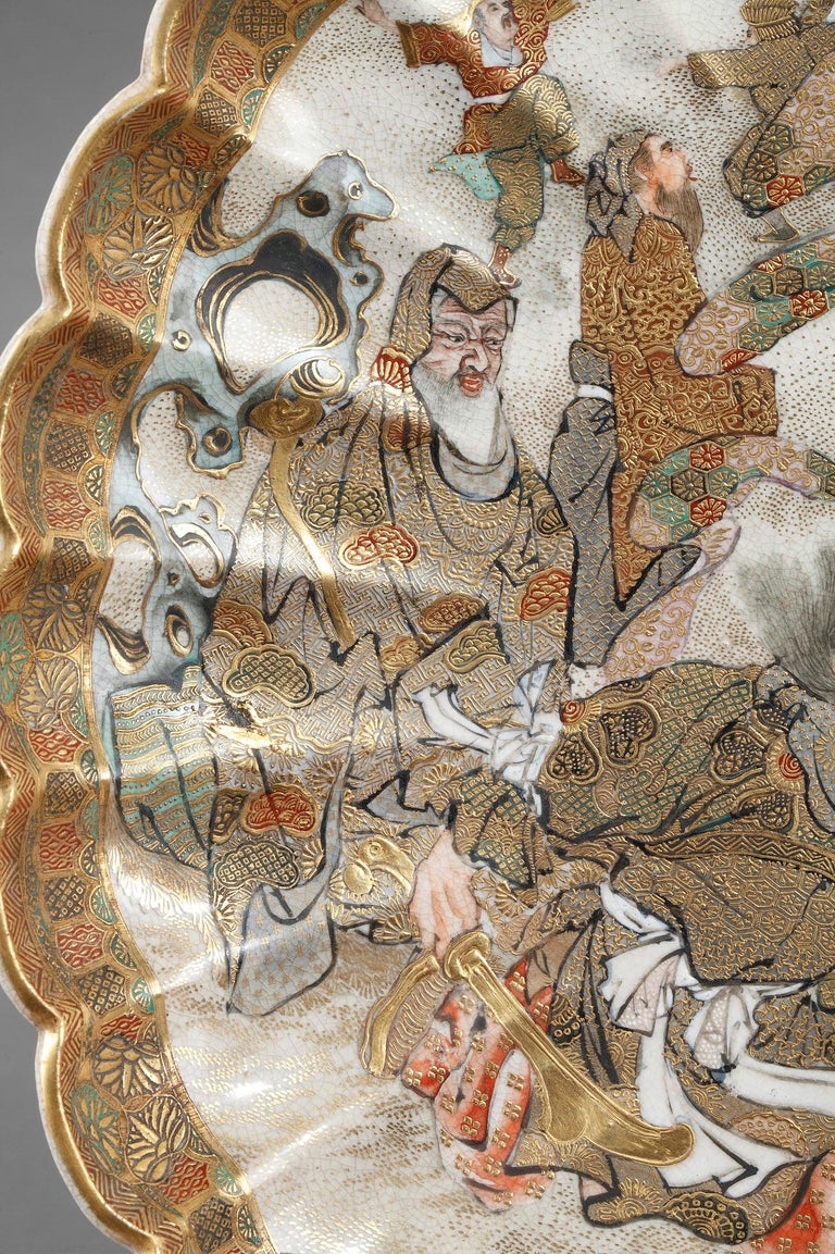 Satsuma Plate Decorated with Animated Characters, Japan at 1stDibs
