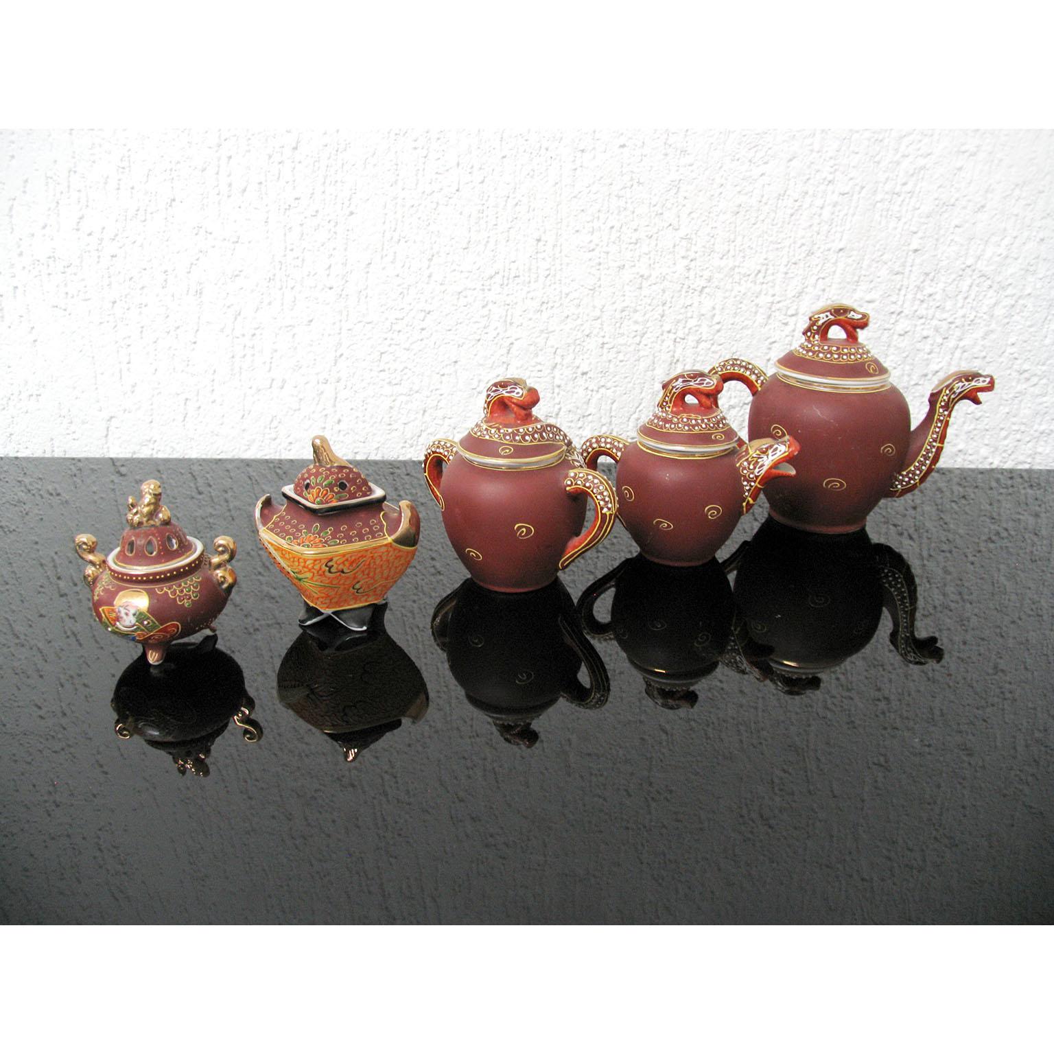 Satsuma Porcelain Tea Set, Geisha Lithophane, Mid-Century, Japan, Free ...