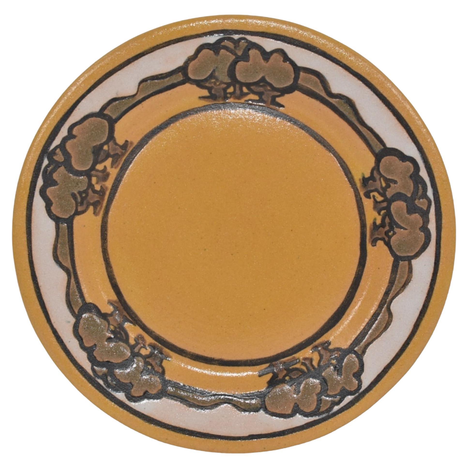 Saturday Evening Girls Paul Revere Pottery 1926 Oak Trees Yellow Plate ...