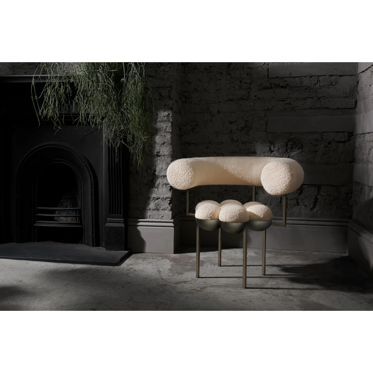 Saturn Cream Bouclé Chair by Bohinc Studio For Sale at 1stDibs