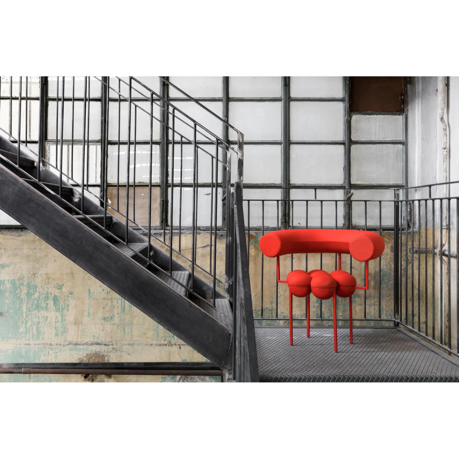 Saturn Red Wool Chair by Bohinc Studio For Sale at 1stDibs