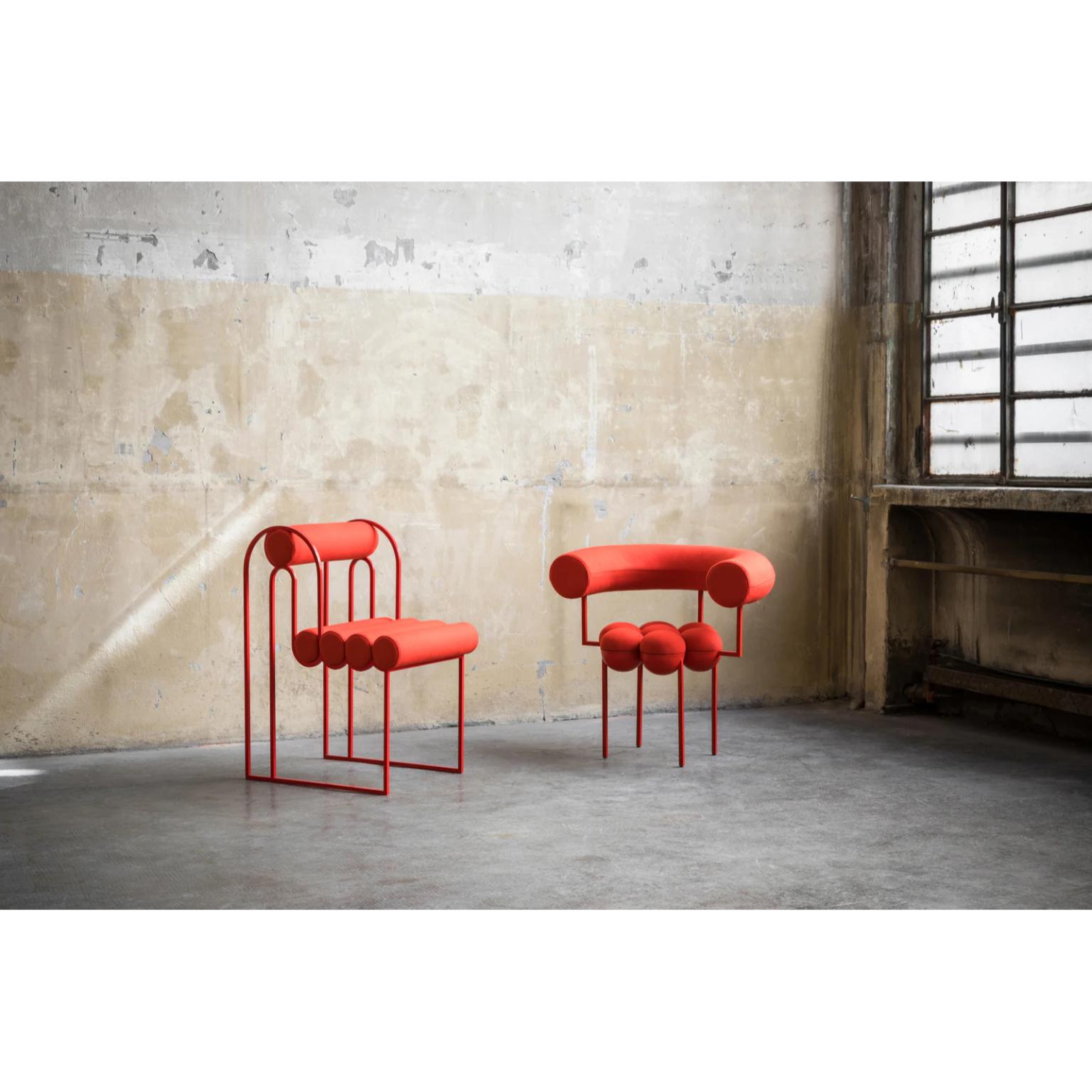 Saturn Red Wool Chair by Bohinc Studio For Sale at 1stDibs