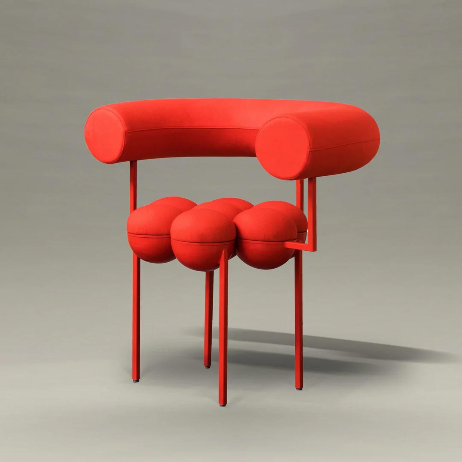 Saturn Red Wool Chair by Bohinc Studio For Sale at 1stDibs