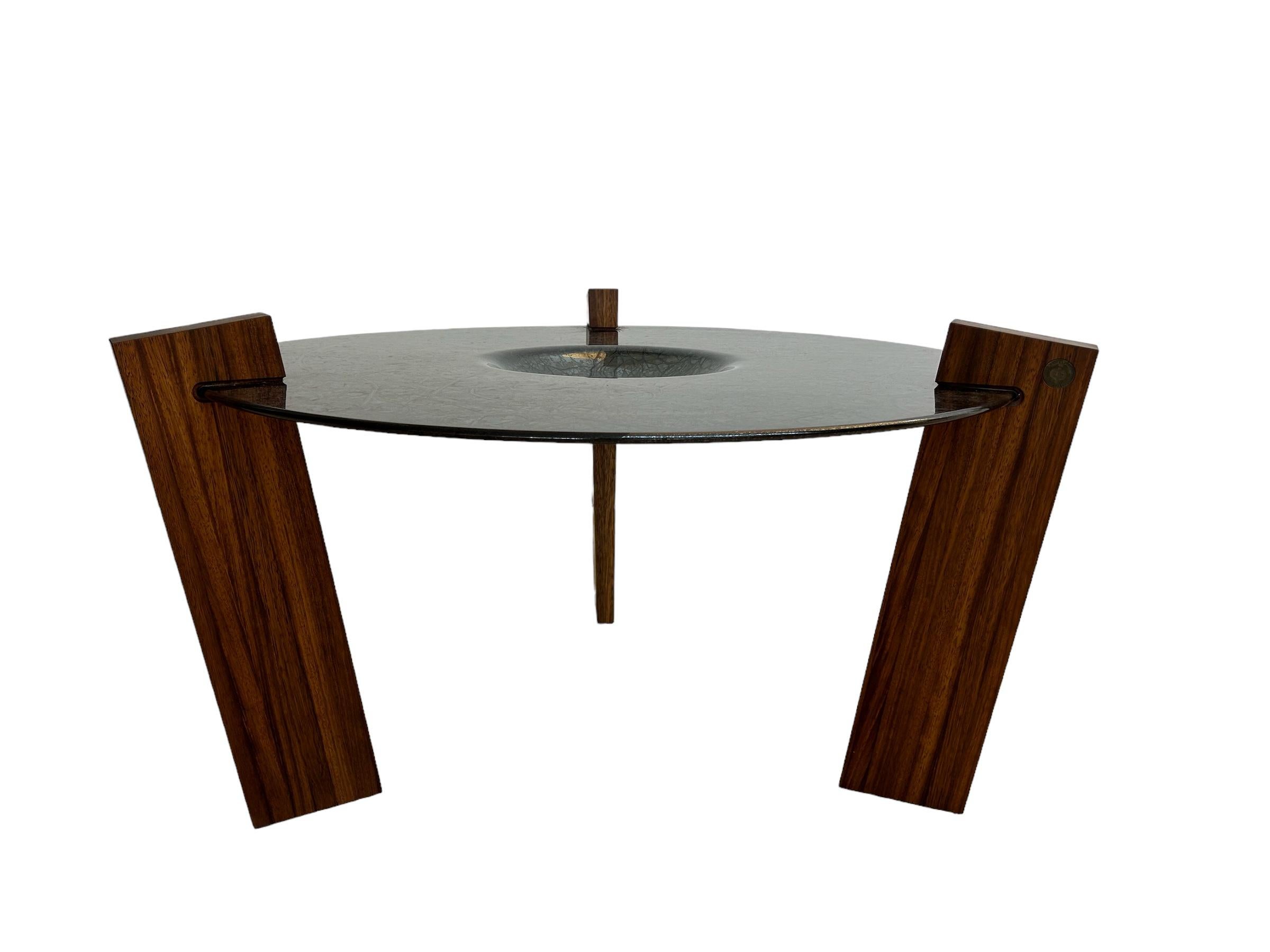 "Saturn Table" made of glass For Sale at 1stDibs