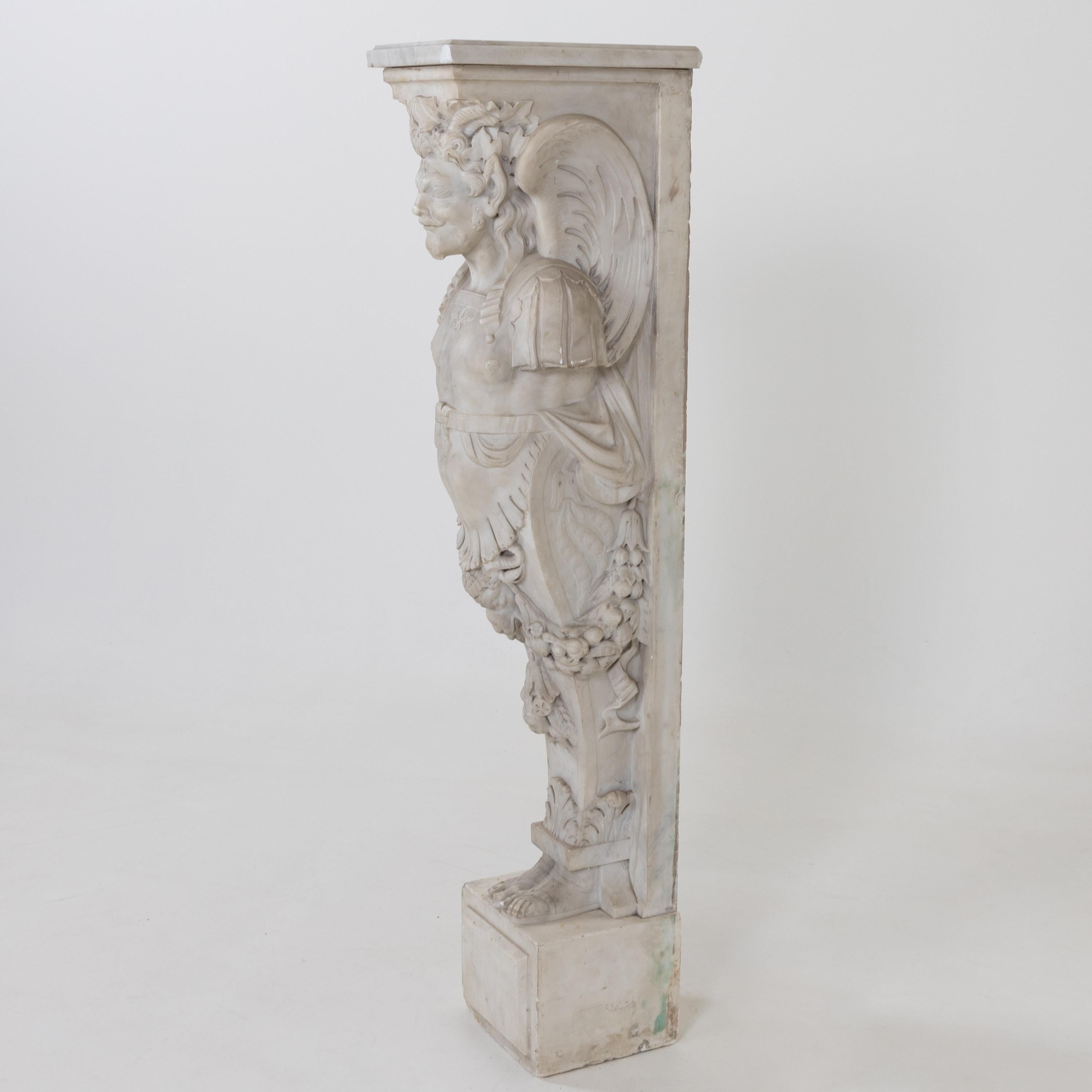 Satyr as a Mantel Piece Pilaster, Italy 19th Century For Sale at 1stDibs