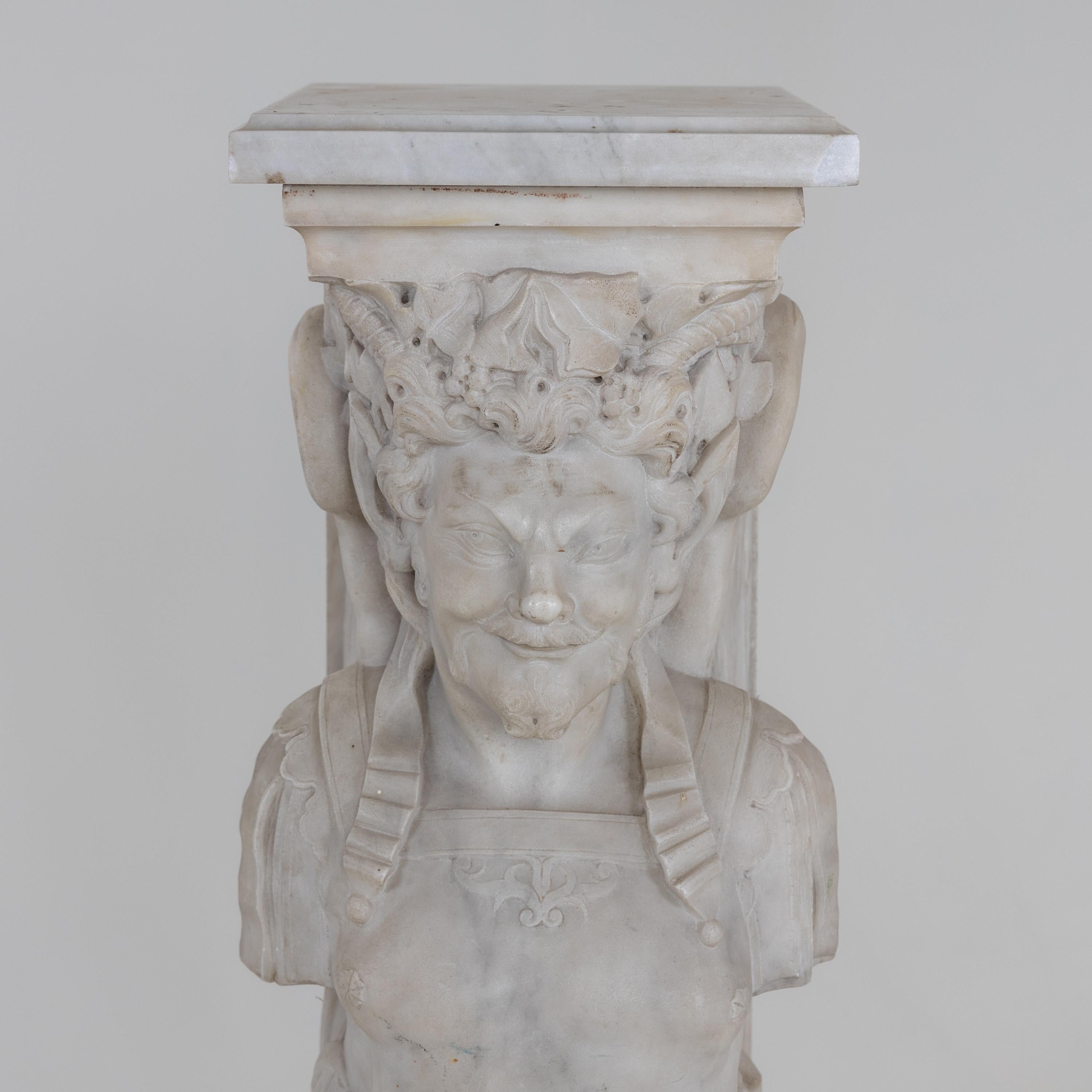 Satyr as a Mantel Piece Pilaster, Italy 19th Century For Sale at 1stDibs