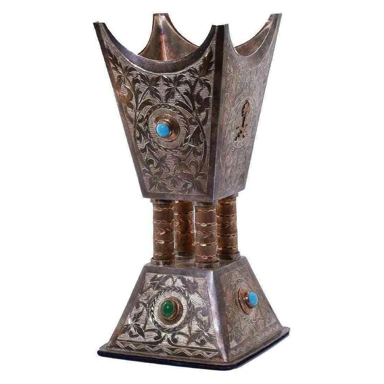Saudi Arabian Islamic Silver and Gold Incense Bukhur Burner with ...