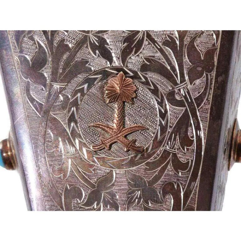 Saudi Arabian Islamic Silver and Gold Incense Bukhur Burner with ...