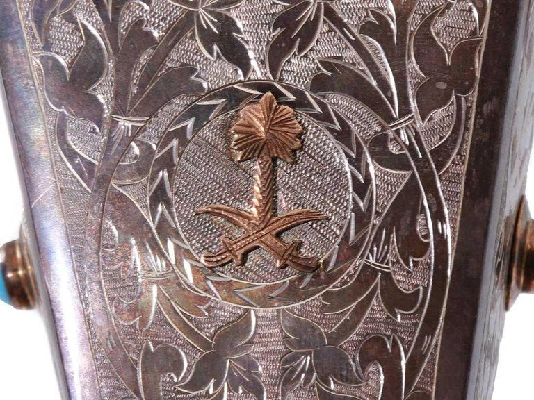 Saudi Arabian Islamic Silver and Gold Incense Bukhur Burner with ...