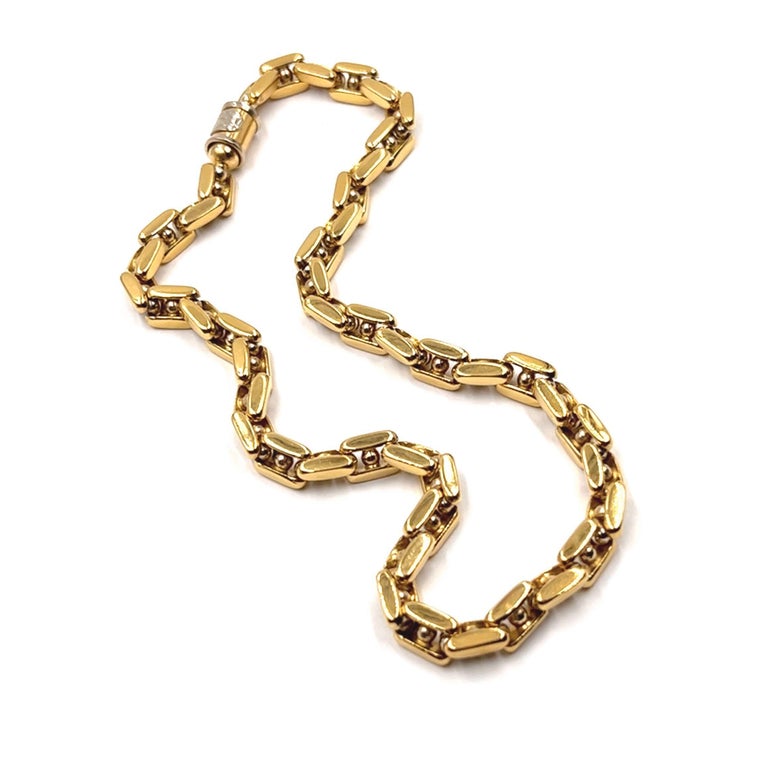 Sauro Yellow Gold Link Necklace For Sale at 1stDibs