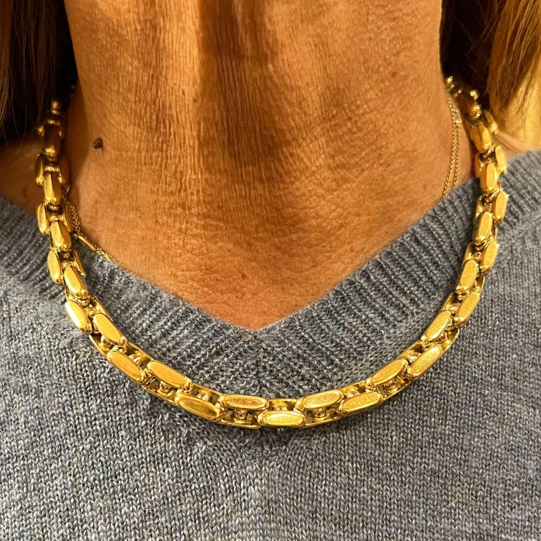 Sauro Yellow Gold Link Necklace For Sale at 1stDibs