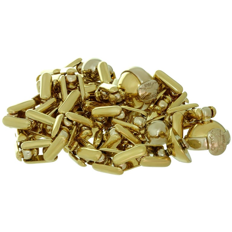 Sauro Yellow White Gold Necklace Bracelet Set For Sale at 1stDibs ...