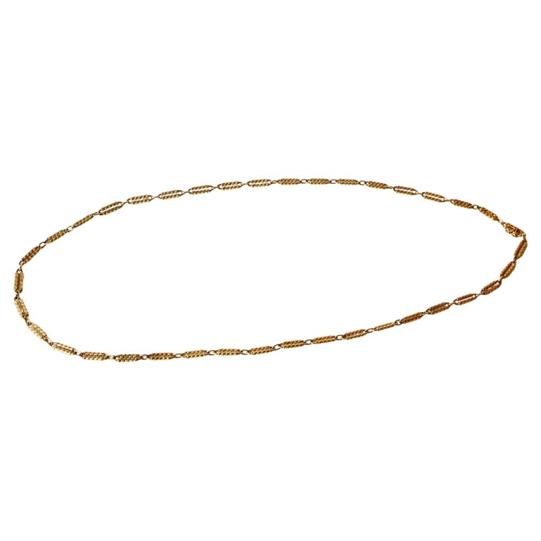 Sautoir 18 Carat Yellow Gold Long Necklace Double Rope Sticks Shape For ...