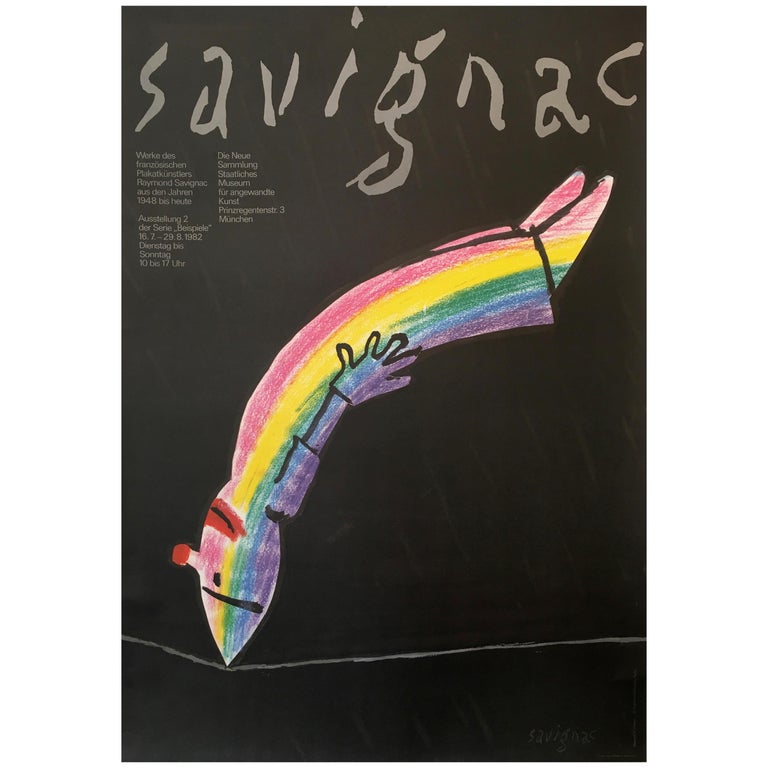 Savignac Rainbow Exhibition Poster Munich Original Vintage Poster, 1982 ...