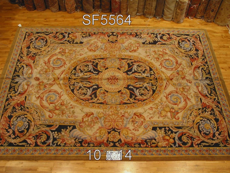 Savonnerie Style Wool Area Rug For Sale at 1stDibs