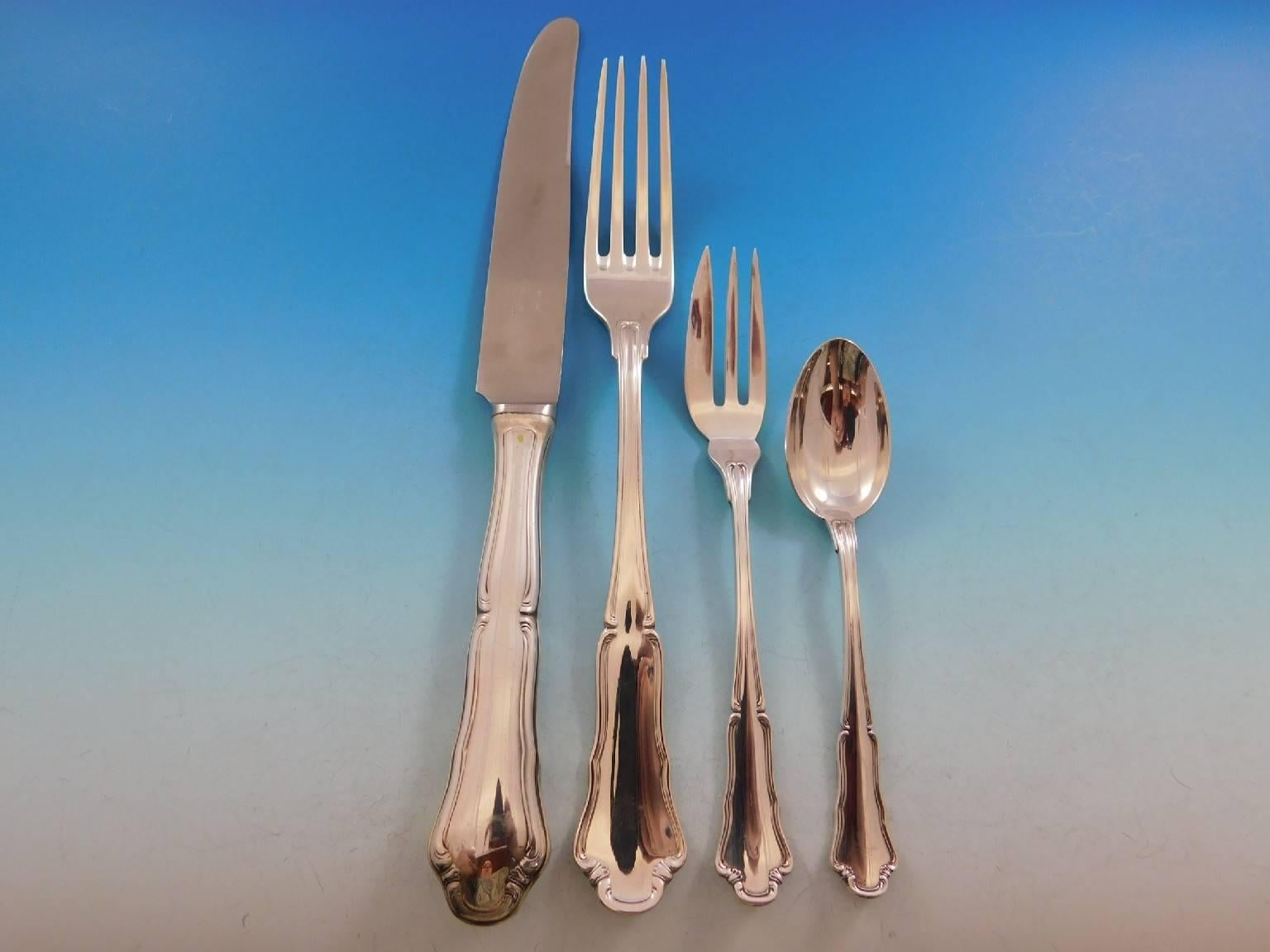 Savoy by Buccellati Clemanti Italy 800 Silver Flatware Set for 12 ...