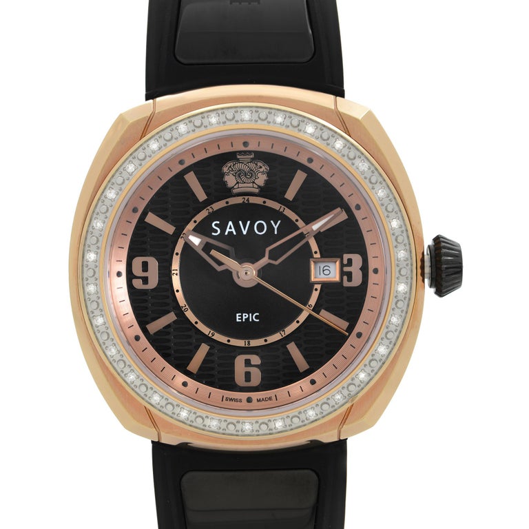Savoy Epic Steel Diamonds Black Dial Quartz Ladies Watch G4004J.02A ...