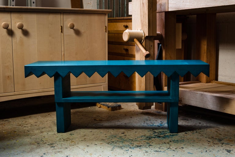 Sawtooth Bench in Solid English Oak, Designed and Hand Painted by Loose ...