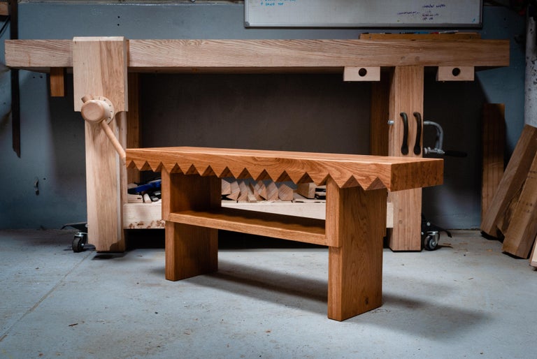 Sawtooth Bench in Solid English Oak, Designed and Handmade by Loose Fit ...