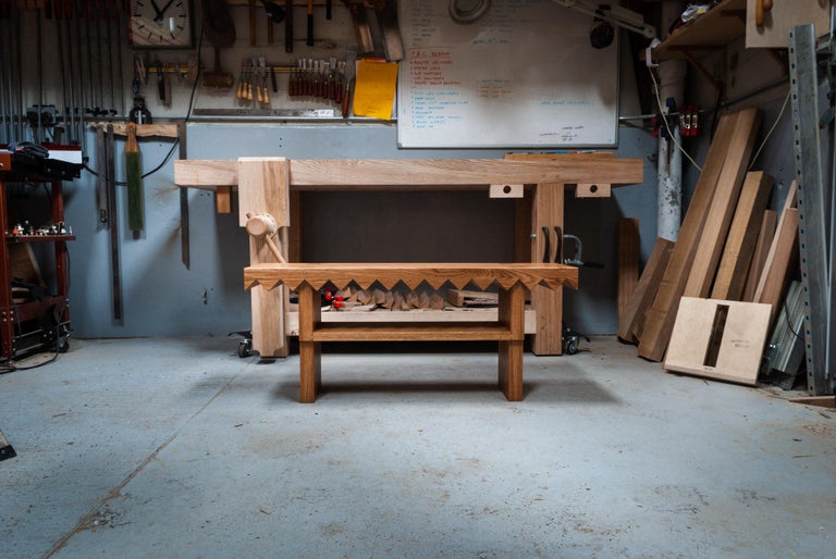 Sawtooth Bench in Solid English Oak, Designed and Handmade by Loose Fit ...