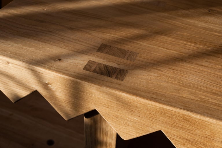 Sawtooth Bench in Solid English Oak, Designed and Handmade by Loose Fit ...