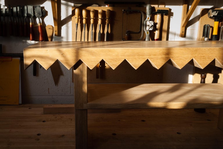 Sawtooth Bench in Solid English Oak, Designed and Handmade by Loose Fit ...