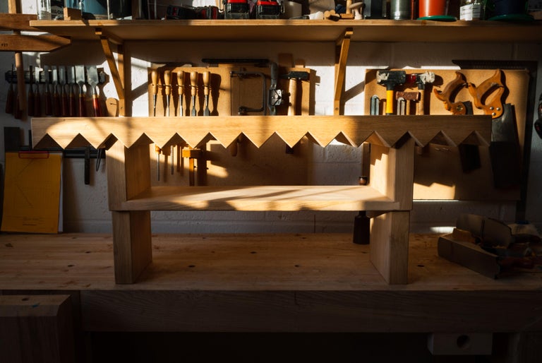 Sawtooth Bench in Solid English Oak, Designed and Handmade by Loose Fit ...