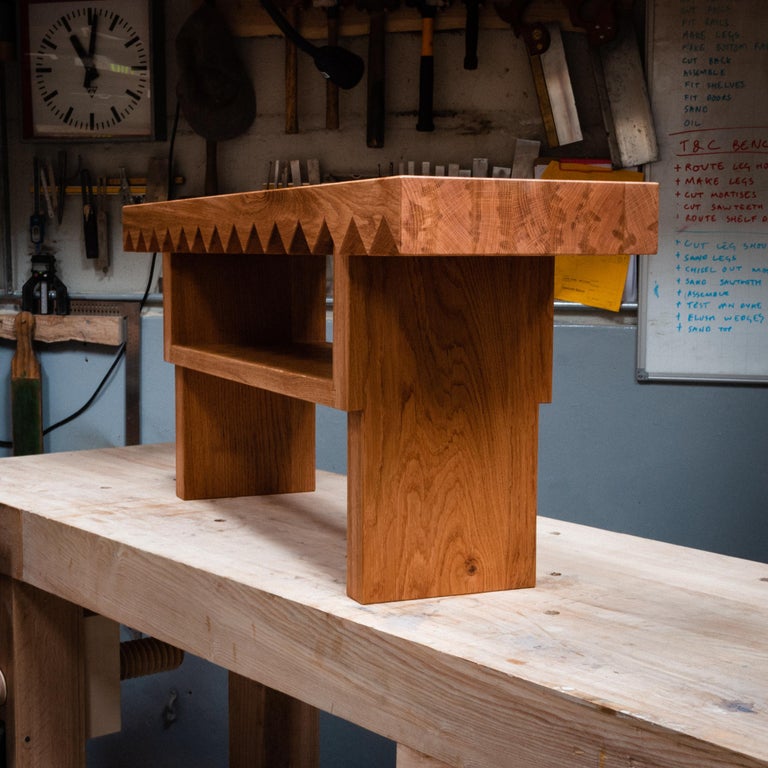 Sawtooth Bench in Solid English Oak, Designed and Handmade by Loose Fit ...