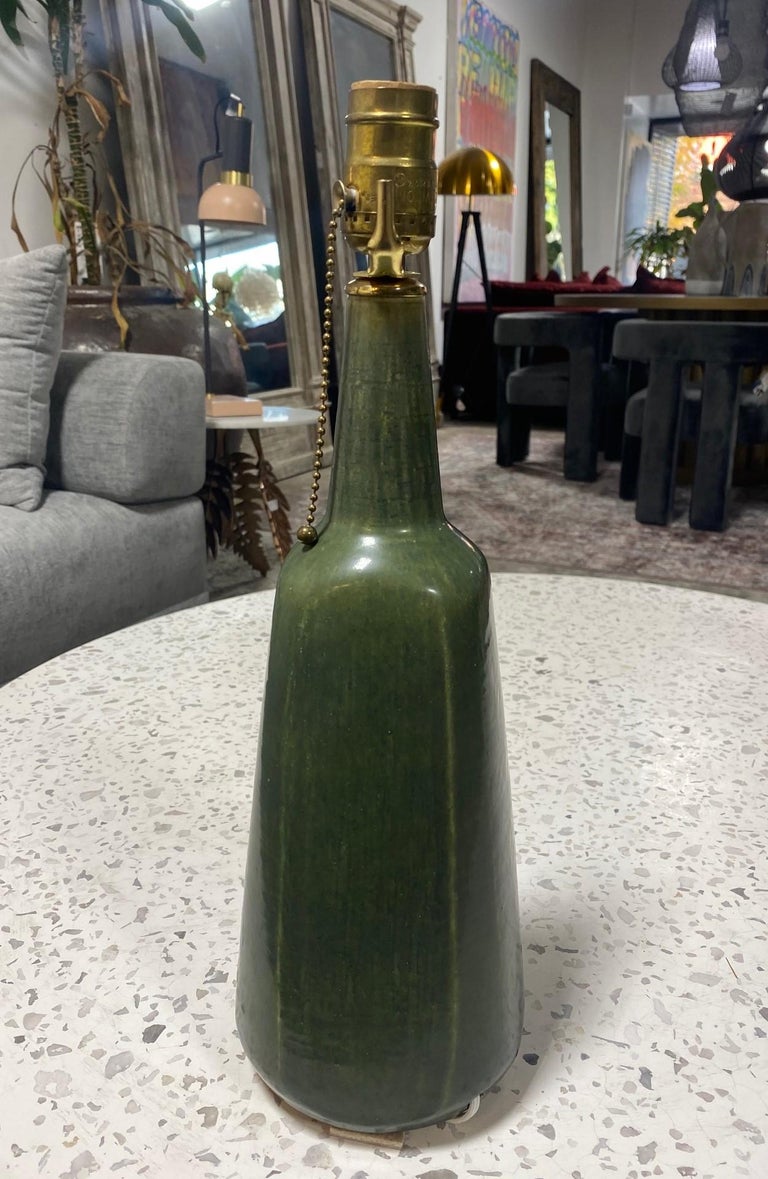 Saxbo Eva Stæhr Nielsen Signed Large Green Glazed Danish Pottery Table ...