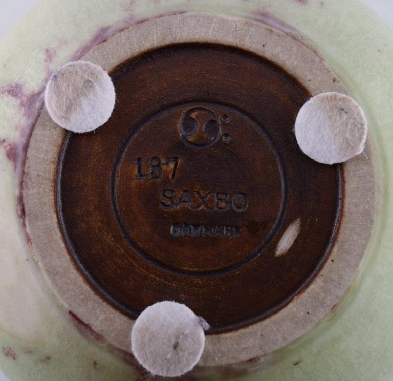 Saxbo Vase in Glazed Ceramics, Beautiful Glaze, Mid-20th C. For Sale at ...