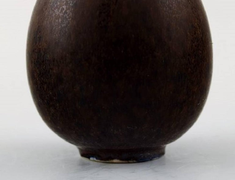 Saxbo, Small Ceramic Vase, Beautiful Glaze in Brown Shades at 1stDibs