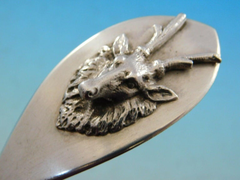 Saxon Stag by Gorham Sterling Silver Gravy Ladle 3D Applied Figural For ...